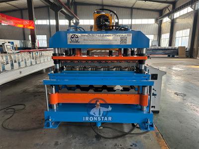 중국 슬로바키아에 대한 6개의 리브 트래페소이드 및 유리 타일 두 배층 롤 형성 기계 판매용