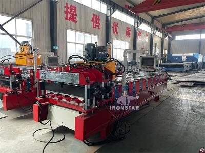 China 828 glazed tile roll forming machine for Bolivia Water ripple roll forming machine Step tile roll forming machine for sale