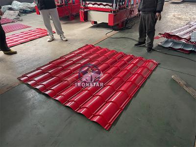 China 828 glazed tile roll forming machine for Bolivia Water ripple roll forming machine Step tile roll forming machine for sale