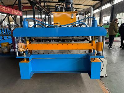 China 5 rib and 4 rib trapezoidal sheet double deck roll forming machine 2 layer roll forming machine for sale
