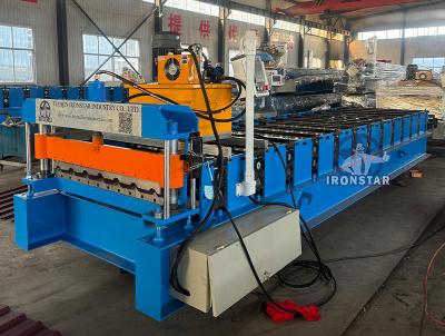 China 7 rib trapezoidal roofing sheet roll forming machine metal roof machine metal roof roll forming machine pbu panel roll forming machine for sale