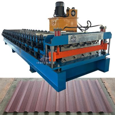 China “European Standard Double Layer Roll Forming Machine 5 Rib & 6 Rib Trapezoidal Sheet CE Certified for Hungary pezoidal Sheet CE Certified for Hungary ”” for sale