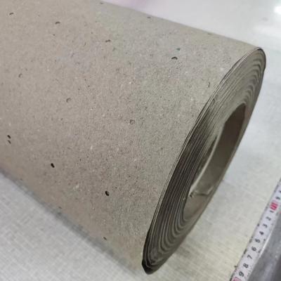 中国 滑らかな 80gsm ブラウンの穴があいたクラフト紙のコーティングされていない黄色い紙ロール 販売のため