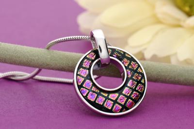 China Dichroic Glass pendant  fashion  for Women Jewelry European by original factory wholsale supplier for sale