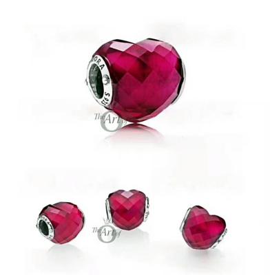 China New Fashion Heart beads with faceted surfaces for Valentine's Day 2018 new collection fit for bracelet for sale