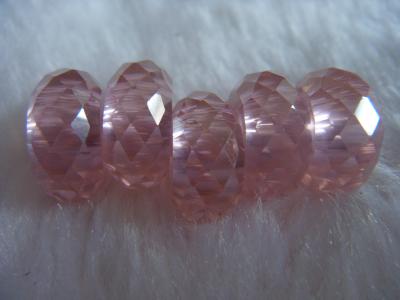 China Cubic Zirconia Beads with faceted surfaces and Big Hole fit for European Bracelets by original factory for sale