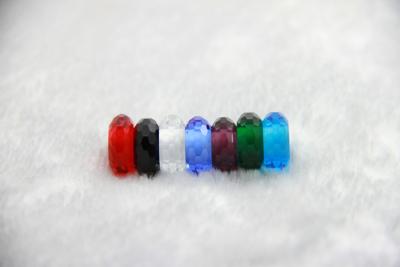 China Cubic Zirconia Beads with faceted surfaces and Big Hole Size fit for European Bracelets many colors by original factory for sale