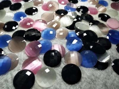 China Cat eye stones cabochons with faceted with muti colors Fit for Original ring pendant Bracelet by wholesale factory for sale