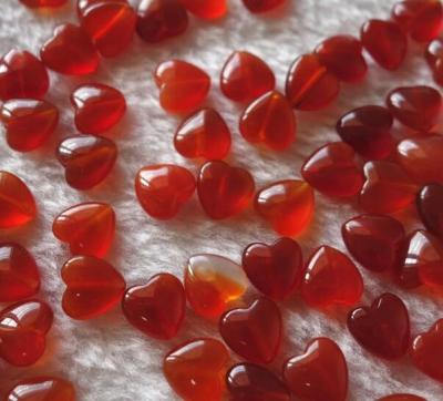 China Natural Stone Red agate heart beads with dril hole size Fit for bracelet necklace by original factory with Multi sizes for sale