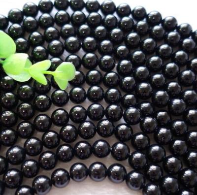 China Natural Stone Black agate beads with dril hole size Fit for bracelet necklace by original factory with Multi sizes for sale