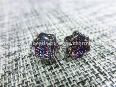 China Dichroic Glass stud earrings purle star shaped fashion  for Women Jewelry European by original factory wholsale supplier for sale
