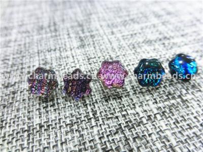 China Dichroic Glass stud earrings blue flower shaped fashion  for Women Jewelry by original factory wholsale supplier for sale