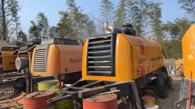 China SANY HBT60C-1413D Electric Used Concrete Trailer Pump 63m³/h Output 13MPa 140kW Motor CE ISO9001 for sale