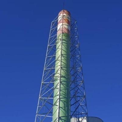 China Custom Hot Dip Galvanized Chimney Tower, Steel Chimney Support Frame Tower for Industrial Exhaust Pipeline for sale