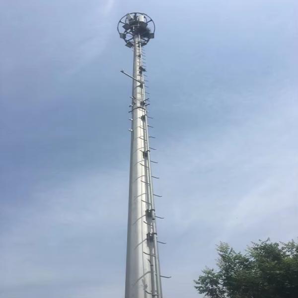 Quality Galvanized Single Tube Monopole Communication Tower Wind Resistant for Roadside for sale