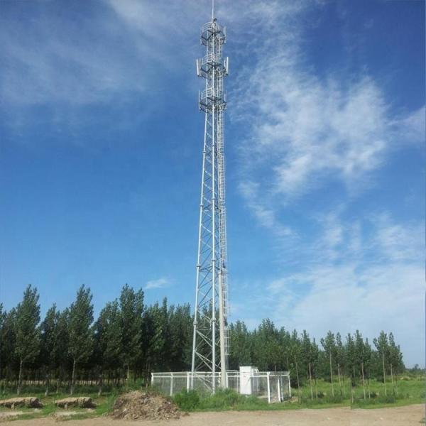 Quality Steel tube tower constructed from steel materials with hot dip galvanized coating ensuring long service life and rust prevention for sale