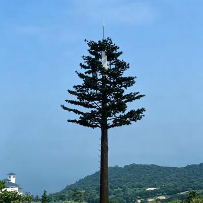 China Customizable Bionic Tree Tower with simulated pine palm or banyan tree appearance providing communication coverage with corrosion resistance for sale