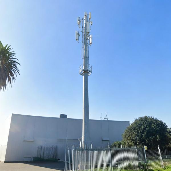 Quality 20m-60m Monopole Tower Single Tube Tapered Steel Tower with Hot Dip Galvanized Surface Treatment for in Smart City and Microwave Networks for sale