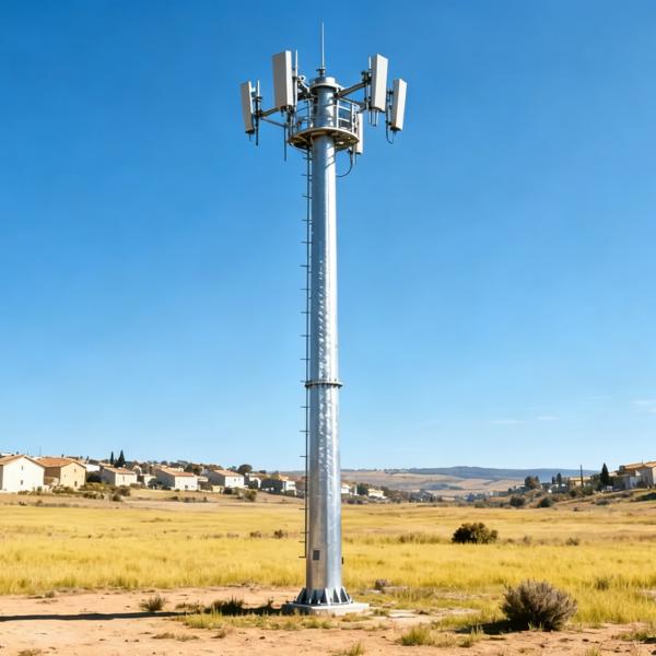 Quality Monopole Tower Hot Dip Galvanized Telecom Tower with High Strength Steel Material and Customizable Height from 10 to 60 Meters for sale