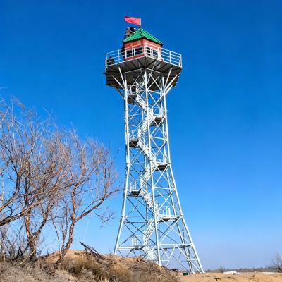 China Custom height Steel Structure Guard House Platform Observation Tower Angle Lattice Steel Watchtower for sale
