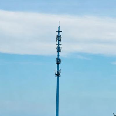 China Single Tube Monopole Communication Tower Custom Wall Thickness Galvanized Steel 5G Antenna Support Monopole Tower for sale