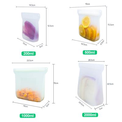 China Vierkante herbruikbare siliconen voedselzak 2000 ml een stijl veelzijdig Te koop