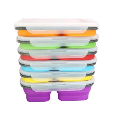 中国 立方形シリコンスナックボックス 耐久性のある折りたたみ食品保管容器 販売のため