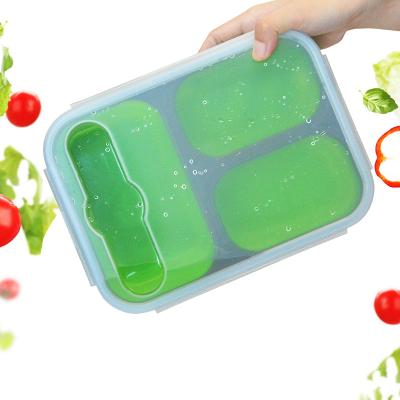 中国 立方形シリコンスナックボックス 耐久性のある折りたたみ食品保管容器 販売のため