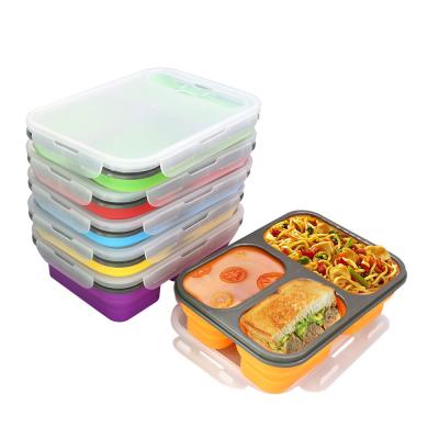 中国 立方形シリコンスナックボックス 耐久性のある折りたたみ食品保管容器 販売のため