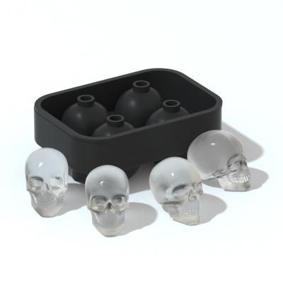 Cina 3D 6 Hole Skull Ice Cube Mold, BPA Free Skeleton Ice Cube Tray in vendita