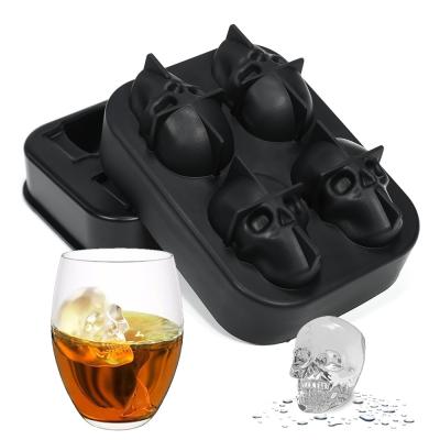 Cina 3D 6 Hole Skull Ice Cube Mold, BPA Free Skeleton Ice Cube Tray in vendita
