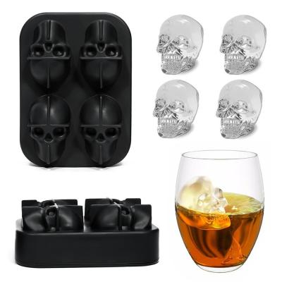 Cina 3D 6 Hole Skull Ice Cube Mold, BPA Free Skeleton Ice Cube Tray in vendita