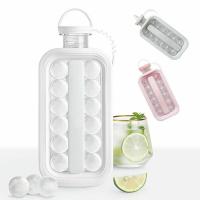 China Round Ball Ice Cube Tray Bottle Portable 18 Cavities Stackable for sale