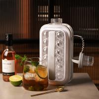 China Round Ball Ice Cube Tray Bottle Portable 18 Cavities Stackable for sale