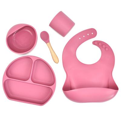 China Sete de alimentação de silicone de desmame durável 5pcs em 1 conjunto reutilizável inofensivo à venda