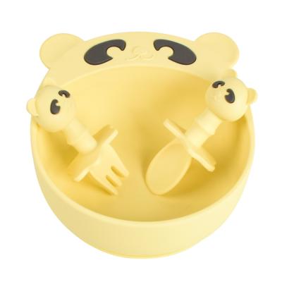 Cina Strumenti per l' alimentazione dei bambini a prova di calore riutilizzabili, pratici vassoio e cucchiaio in silicone in vendita