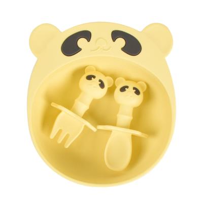 Cina Strumenti per l' alimentazione dei bambini a prova di calore riutilizzabili, pratici vassoio e cucchiaio in silicone in vendita