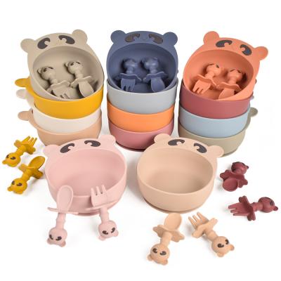 Cina Strumenti per l' alimentazione dei bambini a prova di calore riutilizzabili, pratici vassoio e cucchiaio in silicone in vendita