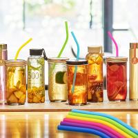 China Odorless Silicone Cocktail Straws For Hot Drinks Durable Multicolor for sale