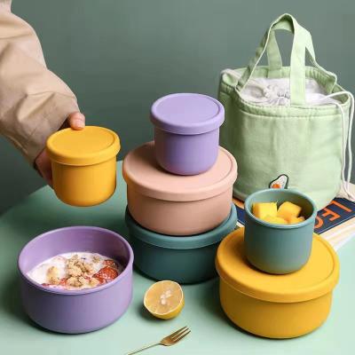 Cina BPA-Free Food Contenitore per pranzo in silicone non di plastica Forma rotonda in vendita