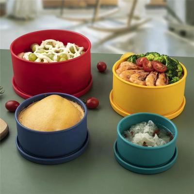 Cina BPA-Free Food Contenitore per pranzo in silicone non di plastica Forma rotonda in vendita