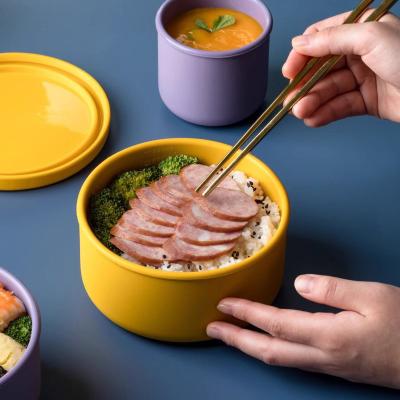 Cina BPA-Free Food Contenitore per pranzo in silicone non di plastica Forma rotonda in vendita