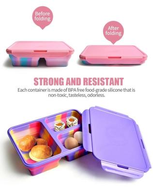 Cina Contenitore per pranzo in silicone multicolore Microonde libera da BPA 2.5L in vendita