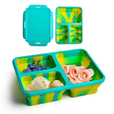 Cina Contenitore per pranzo in silicone multicolore Microonde libera da BPA 2.5L in vendita