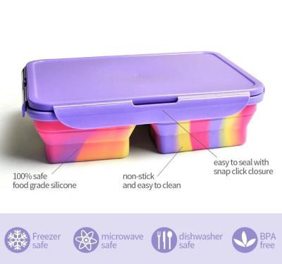 Cina Contenitore per pranzo in silicone multicolore Microonde libera da BPA 2.5L in vendita