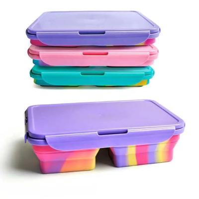 Cina Contenitore per pranzo in silicone multicolore Microonde libera da BPA 2.5L in vendita