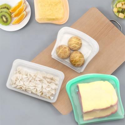 Cina 800 ml di sacchetto alimentare in silicone riutilizzabile e pratico, privo di BPA, per lo stoccaggio di alimenti ecologici in vendita