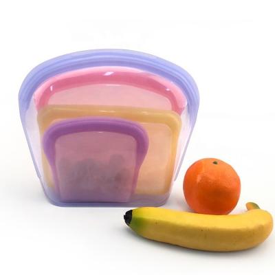 Cina 800 ml di sacchetto alimentare in silicone riutilizzabile e pratico, privo di BPA, per lo stoccaggio di alimenti ecologici in vendita