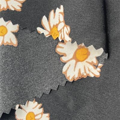 China 100% Polyester 50D 68Dx50D 68D Composite Silk Linen Printed Dress Fabric for sale