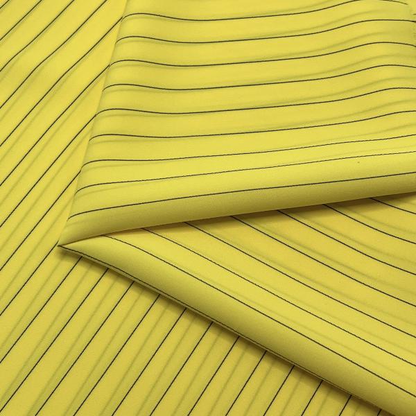 Quality 137gsm Composite Silk SPH Yellow Black Elastic Silk Striped Fabric Material for sale